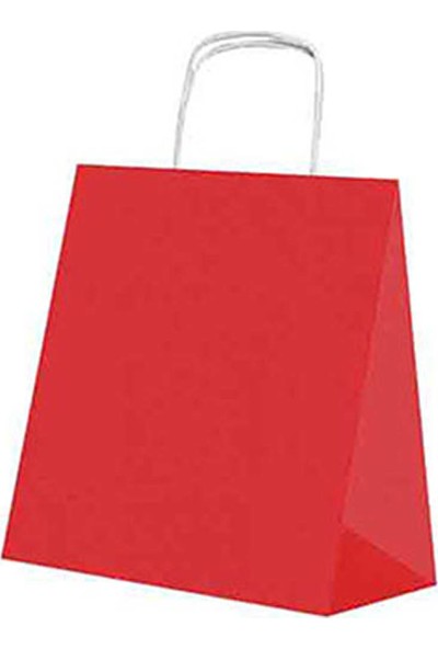 Roll-Up Party Dreams Kraft Çanta Kırmızı 18*8*24cm 25li