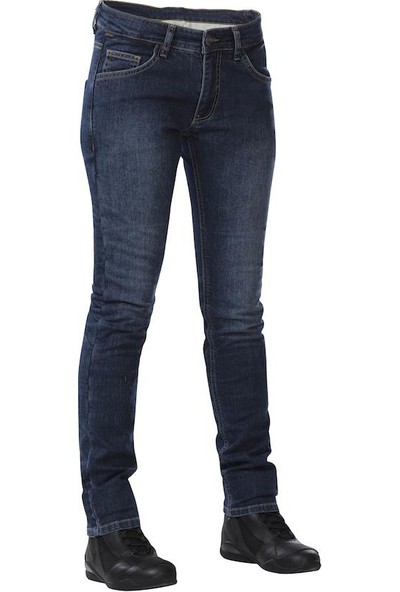 4Riders Texas Korumalı Bayan Kot Pantolon (Eskitme Mavi)