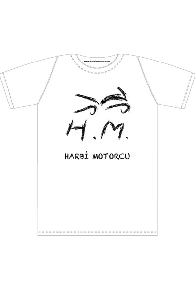 Harbi Motorcu T-Shirt (Beyaz)