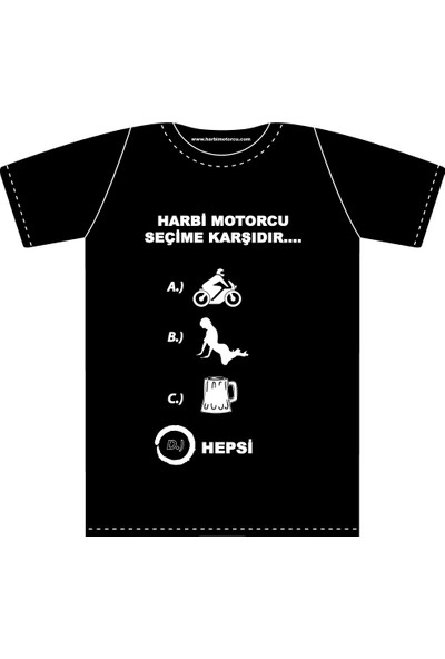 Harbi Motorcu T-Shirt Seçim (Siyah) Harbi Motorcu T-Shirt Seçim (Siyah)