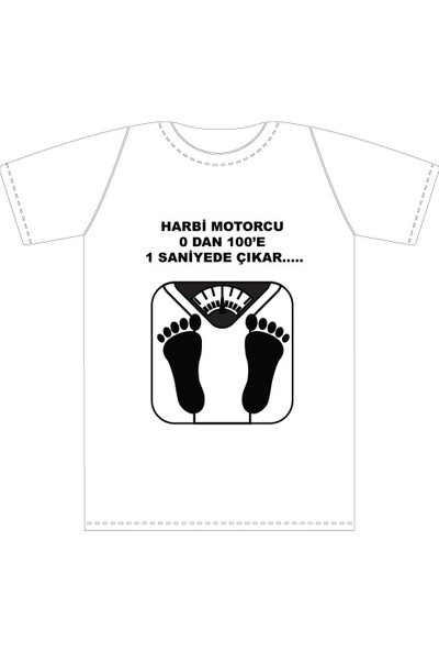 Harbi Motorcu T-Shirt Sıfır (Beyaz)