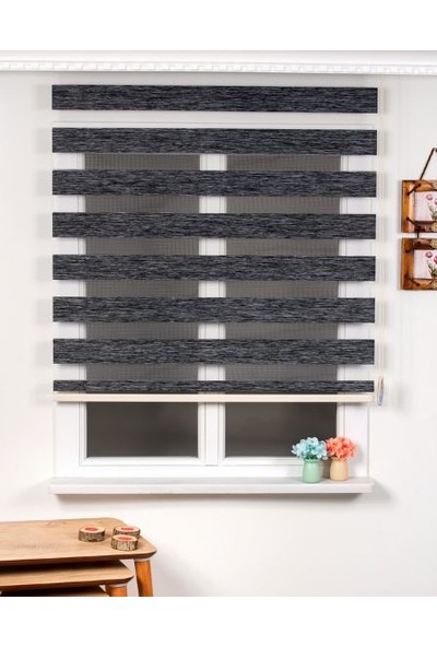 Güneş Perde Brillant Koyu Gri Zebra 60X200 cm Güneş Perde Brillant Koyu Gri Zebra 60X200 cm