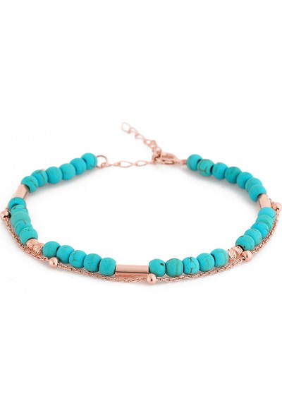 Azuris Alk3090 925 Ayar Gümüş Turkuaz Bileklik