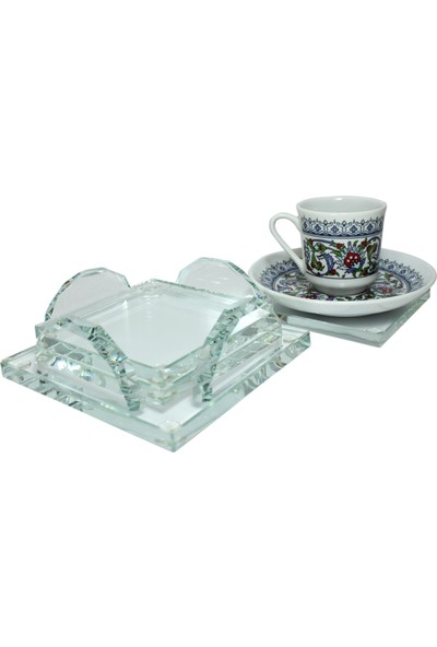 İkiyıldız Kristal AS011 Ev ve Ofis için Masaüstü Kristal Bardak Altlığı