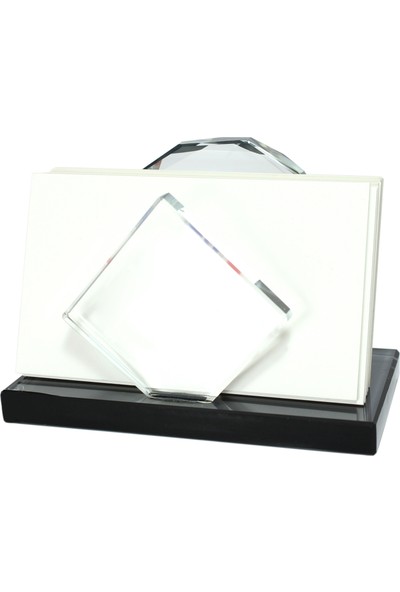 İkiyıldız Kristal AS019 Ofis için Masaüstü Kristal Kartvizitlik