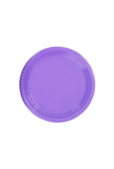 Tabak Plastik Yuvarlak 22 Cm Mor 25 Adet