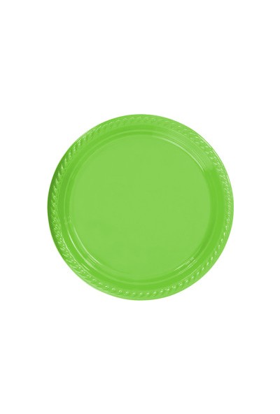 Tabak Plastik Yuvarlak 22 Cm Yeşil 25 Adet