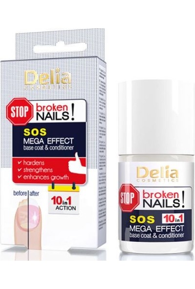 Delia Sos Mega Effect Base Coat & Conditioner Tırnak Güçlendirici 11 ml Delia Sos Mega Effect Base Coat & Conditioner Tırnak Güçlendirici 11 ml