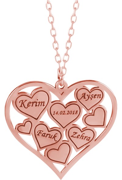 Glorria Kişiye Özel İsimli Kalp Gümüş Kolye Glr590-31603