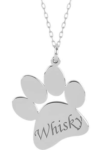 Glorria Kişiye Özel İsimli Pati Gümüş Kolye Glr640-31914