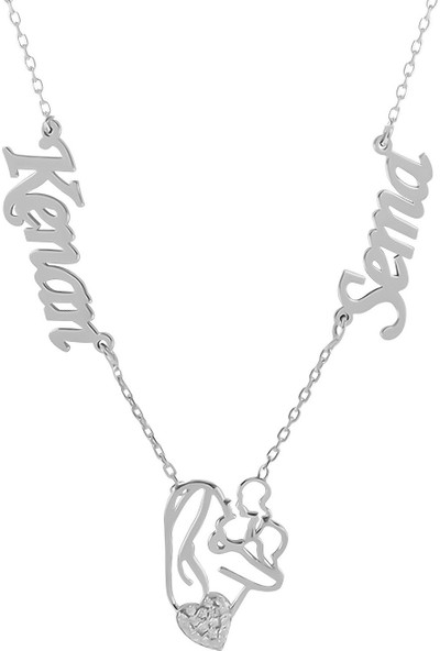 Glorria Kişiye Özel İsimli Anne Bebek Gümüş Kolye Glr759-32407 Glorria Kişiye Özel İsimli Anne Bebek Gümüş Kolye Glr759-32407