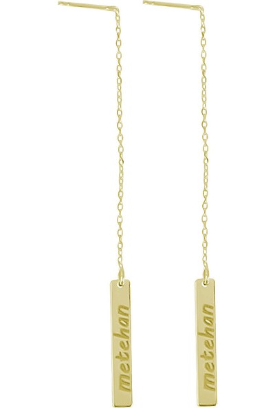 Glorria Kişiye Özel İsimli Gümüş Sallantılı Küpe Glr886-33040