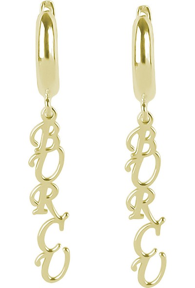 Glorria Kişiye Özel İsimli Gümüş Sallantılı Küpe Glr888-33034