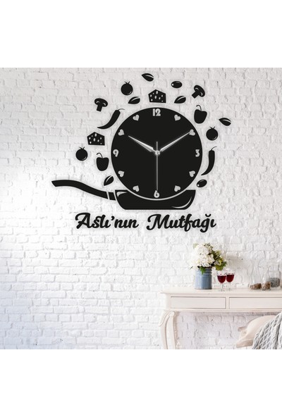 Morvizyon Mutfak Temalı Annelere Özel Ahşap Duvar Saati - L158