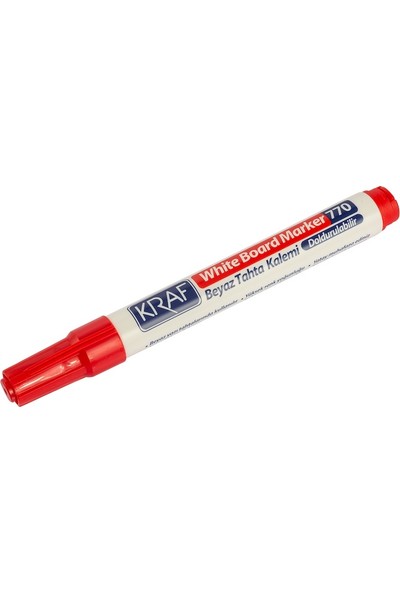 Kraf Beyaz Tahta Kalemi Doldurulabilir 770 Kirmizi
