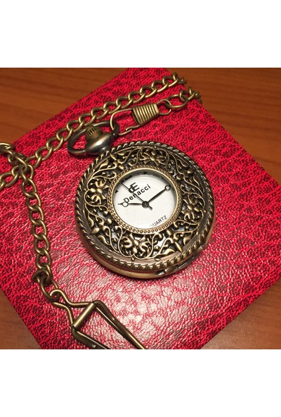 Kuzey Caddesi Köstekli Vintage Cep Saati Sarmaşık Ferforje Desenli