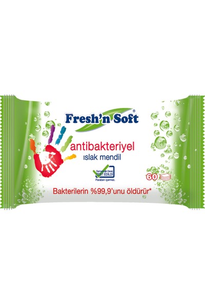 Fresh'N Soft Antibakteriyel Islak Cilt Temizleme Mendili Cep Boy 15 Adet