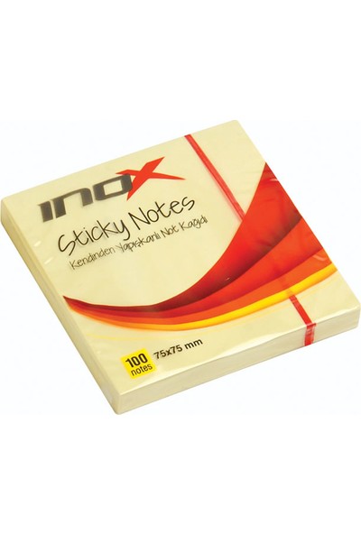 İnox 75X75 Yapışkanlı Not Kağıdı Sarı 100 Yp İnox 75X75 Yapışkanlı Not Kağıdı Sarı 100 Yp