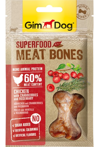 Gimdog Ödül Meatbones Tavuk Kızılcık Biberiye 70 gr