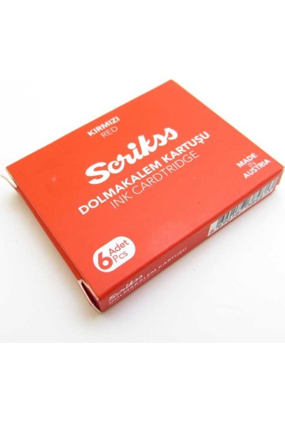 Scrikss Dolma Kalem Kartuşu 6Lı Kırmızı Scrikss Dolma Kalem Kartuşu 6Lı Kırmızı