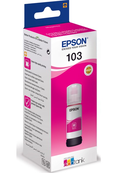 Epson 103 L3110/L3111/L3150/L3151 65 ml Pembe Mürekkep Kartuşu Epson 103 L3110/L3111/L3150/L3151 65 ml Pembe Mürekkep Kartuşu