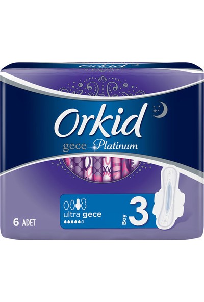 Orkid Platinum Hijyenik Ped Gece Tekli Paket 6 Ped Orkid Platinum Hijyenik Ped Gece Tekli Paket 6 Ped