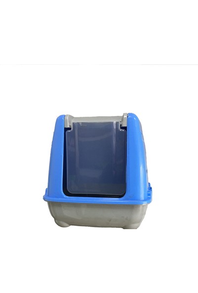 Cado Pet Kapalı Kedi Tuvaleti Mavi