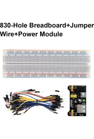 Keyestudio 830 pin Breadboard + 65'li Kablo seti + Güç Modülü Keyestudio 830 pin Breadboard + 65'li Kablo seti + Güç Modülü