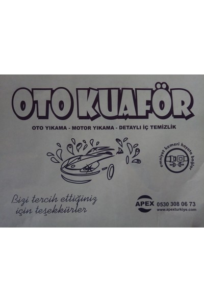 Apex Kağıt Paspas (Oto Kuaför) 1 Bağ 500 Adet