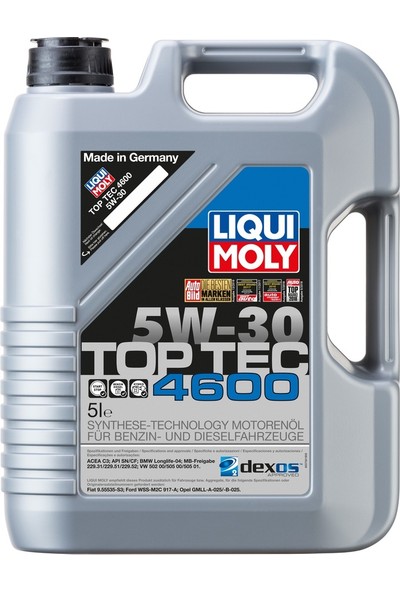 Liqui Moly Top Tec 4600 5W-30 Tam Sentetik Motor Yağı 5 Lt. 2316 Liqui Moly Top Tec 4600 5W-30 Tam Sentetik Motor Yağı 5 Lt. 2316