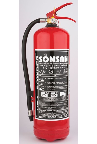 SÖNSAN ABC TOZLU YANGIN SÖNDÜRME CİHAZI 6 Kg.