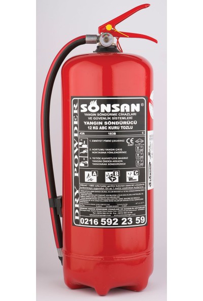 SÖNSAN ABC TOZLU YANGIN SÖNDÜRME CİHAZI 12 Kg.
