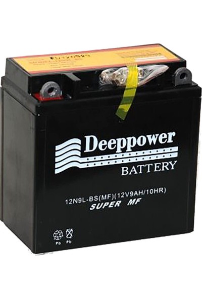 Deep Power Motorsiklet Aküsü 12N9L-Bs (12V9Ah/10Hr)Dik Motor Aküsü Deep Power Motorsiklet Aküsü 12N9L-Bs (12V9Ah/10Hr)Dik Motor Aküsü