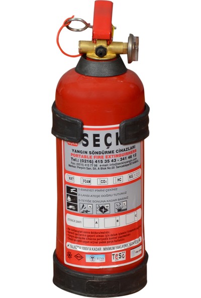 Seçkin Yangın Söndürme Cihazı 1 Kg Kkt Araç Tüpü Seçkin Yangın Söndürme Cihazı 1 Kg Kkt Araç Tüpü