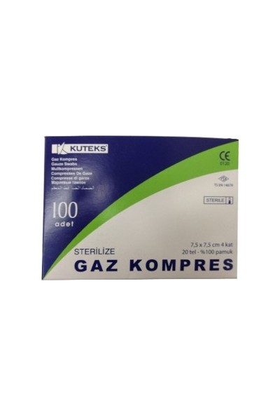 Kuteks Gaz Kompres 7,5 X 7,5 cm 100 Adet Kuteks Gaz Kompres 7,5 X 7,5 cm 100 Adet
