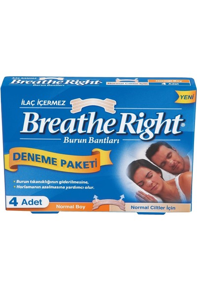 Breathe Right Burun Bandı Deneme Paketi Normal Boy 4'lü Breathe Right Burun Bandı Deneme Paketi Normal Boy 4'lü