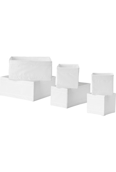 Skubb Dolap Şifonyer Çekmece İçi Düzenleyici Kutu - 6 Parça - Beyaz Skubb Dolap Şifonyer Çekmece İçi Düzenleyici Kutu - 6 Parça - Beyaz