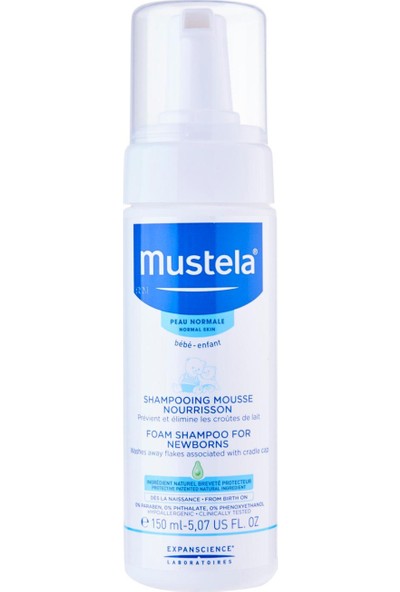 Mustela Foam Shampoo For Newborns 150 ml / Konak Önleyici Şampuan Mustela Foam Shampoo For Newborns 150 ml / Konak Önleyici Şampuan