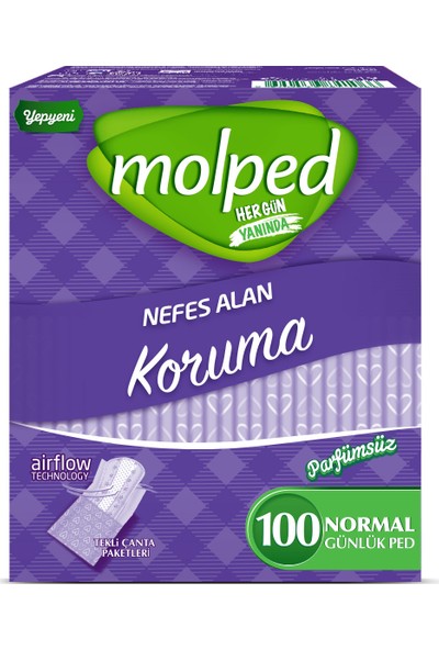 Molped Günlük Koruma Parfümsüz Normal Tekli Sargılı Paket 20 Adet X 5 Avantaj Paketi Molped Günlük Koruma Parfümsüz Normal Tekli Sargılı Paket 20 Adet X 5 Avantaj Paketi