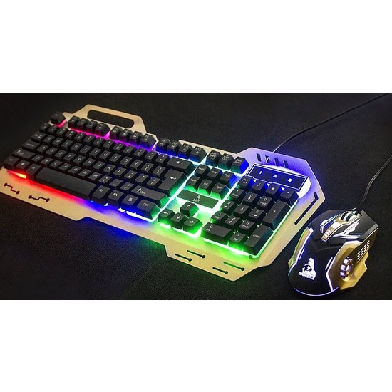 Polygold PG-8014 Işıklı Oyuncu Klavye Mouse Seti - Gold Fiyatı