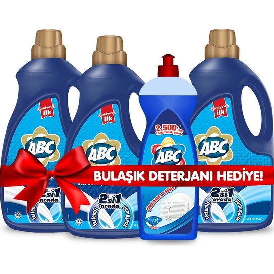 ABC 2si 1 Arada Sıvı Deterjan Dağ Ferahlığı 33 Yıkama 3'lü Fiyatı
