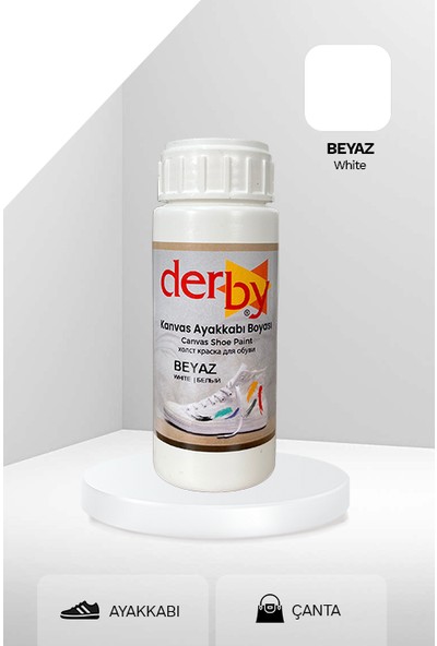 Derby Kanvas - Bez - Kumaş Ayakkabı Akrilik Boya 100 ml - Beyaz Derby Kanvas - Bez - Kumaş Ayakkabı Akrilik Boya 100 ml - Beyaz
