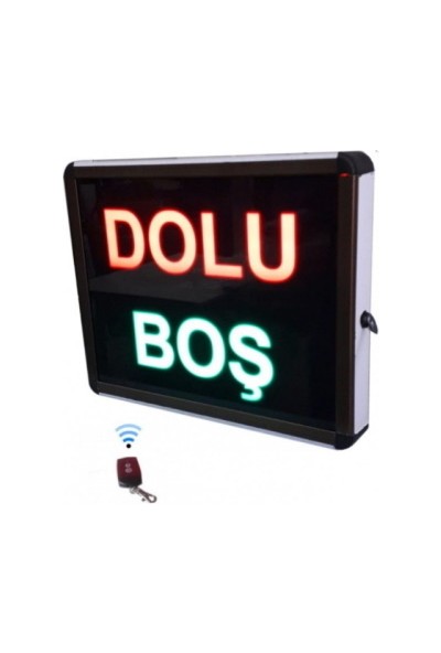 Sanec Kumandalı Renkli Ledli Dolu/boş Yazısı 26 x 20 cm