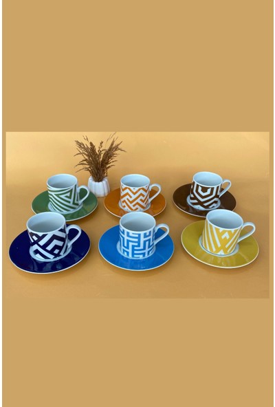 Kütahya Porselen Legacy Etnik Desen 6 Kişilik Kahve Fincan Takımı 90CC 12 Parça Kütahya Porselen Legacy Etnik Desen 6 Kişilik Kahve Fincan Takımı 90CC 12 Parça