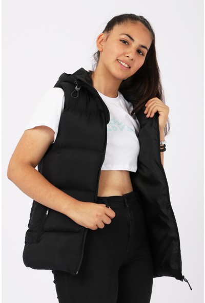 Pina Kids Kız Çocuk Şişme Yelek Kapüşonlu Su Geçirmez 5-14 Yaş