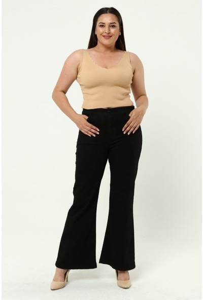 Kadın Ispanyol Paça Ara Beden Kot Pantolon