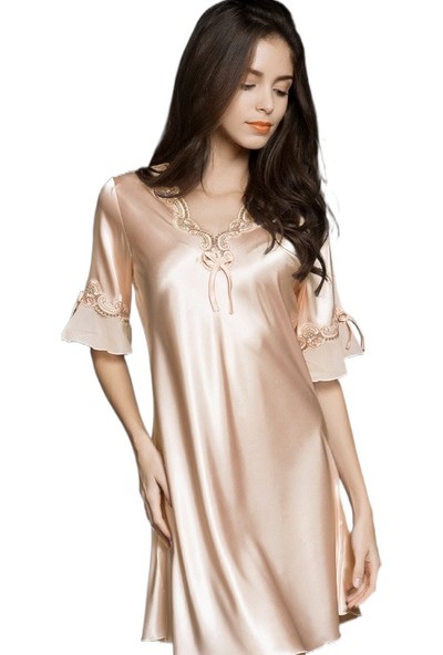 Tulip House Kadın Ipek Gecelik XL - Kayısı (Yurt Dışından) Tulip House Kadın Ipek Gecelik XL - Kayısı (Yurt Dışından)