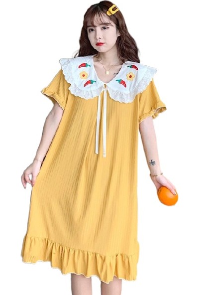 Tulip House Sevimli Bebek Boyun Kısa Kollu Gecelik (Yurt Dışından) Tulip House Sevimli Bebek Boyun Kısa Kollu Gecelik (Yurt Dışından)