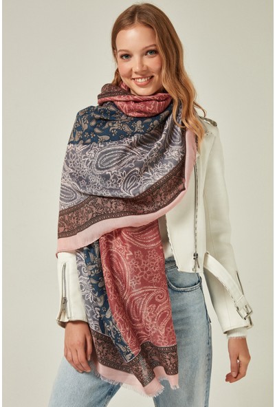 Axesoire 11188 Şal Desenli Pembe Şal SAL-5486