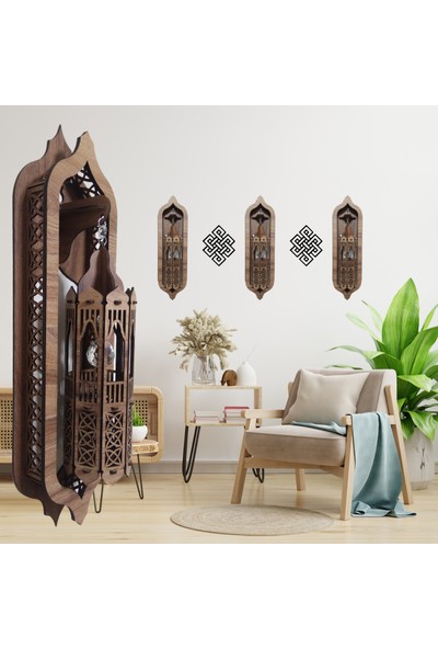 Legnomanya Ahşap Dekoratif Kristal Taşlı Duvar Süsü 50 x 14 cm